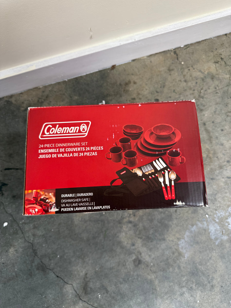 Coleman 24 Piece Enamelware Dish Set and Flatware – HN Shop