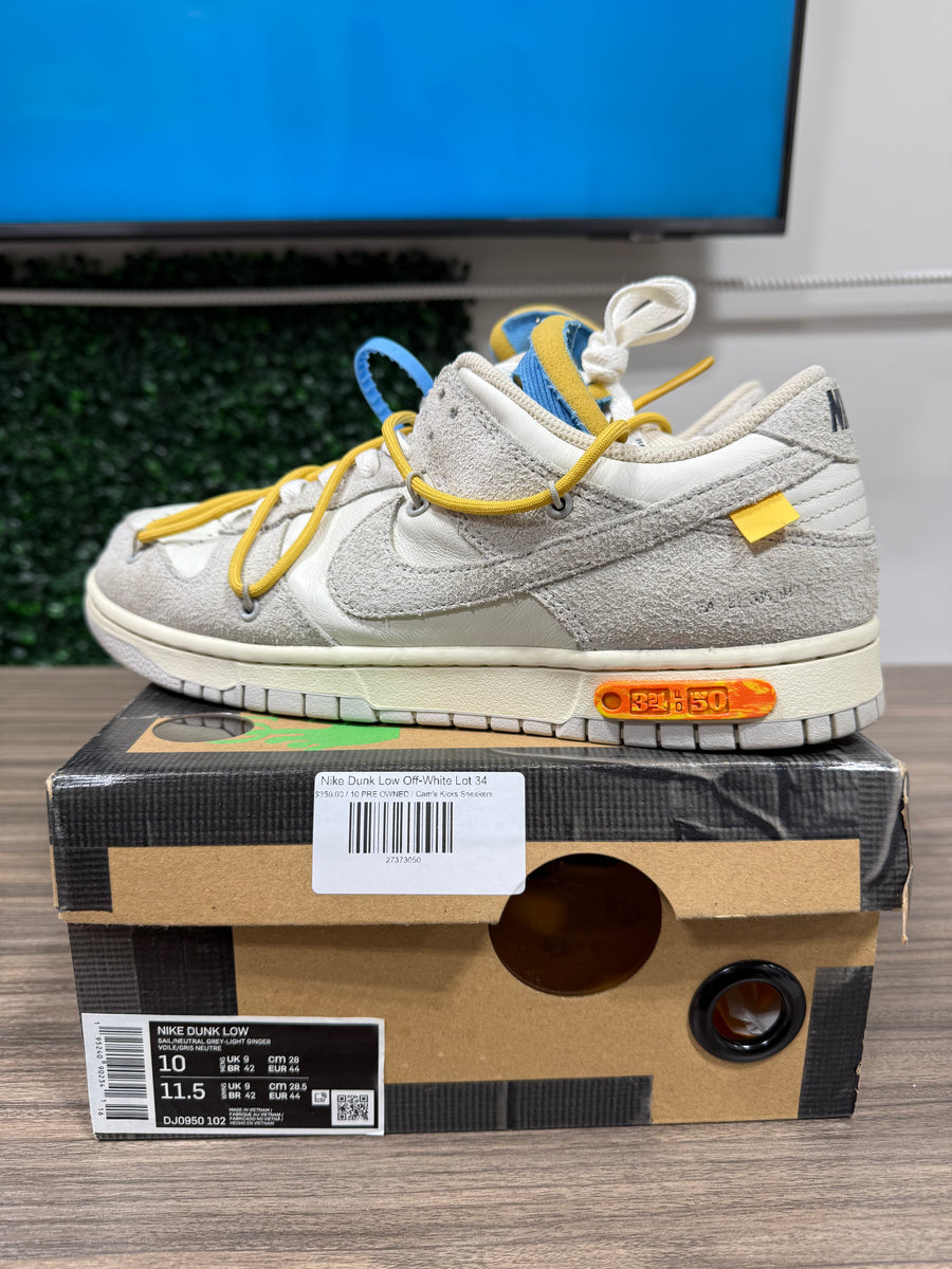 Off White x Nike Dunk Low Lot 34 Sz 10 – HN Shop